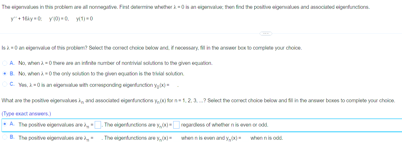 Solved The eigenvalues in this problem are all nonnegative. | Chegg.com