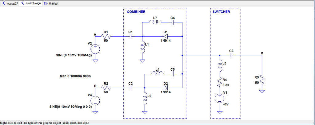 The preliminary circuit for diode-switching between | Chegg.com
