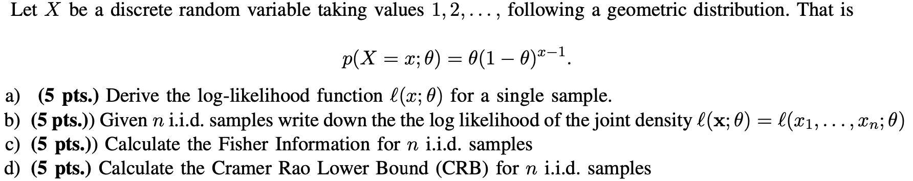 Solved Let X be a discrete random variable taking values 1, | Chegg.com