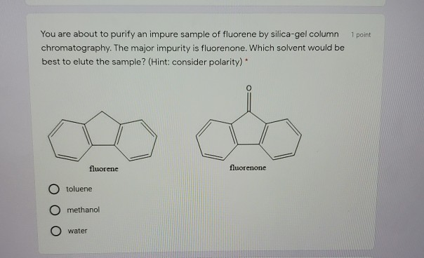 Solved 1 point You are about to purify an impure sample of | Chegg.com