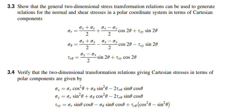 Solved .3 Show that the general two-dimensional stress | Chegg.com