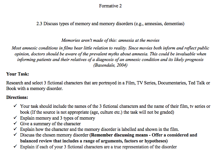 Solved Formative 2 2.3 Discuss types of memory and memory | Chegg.com
