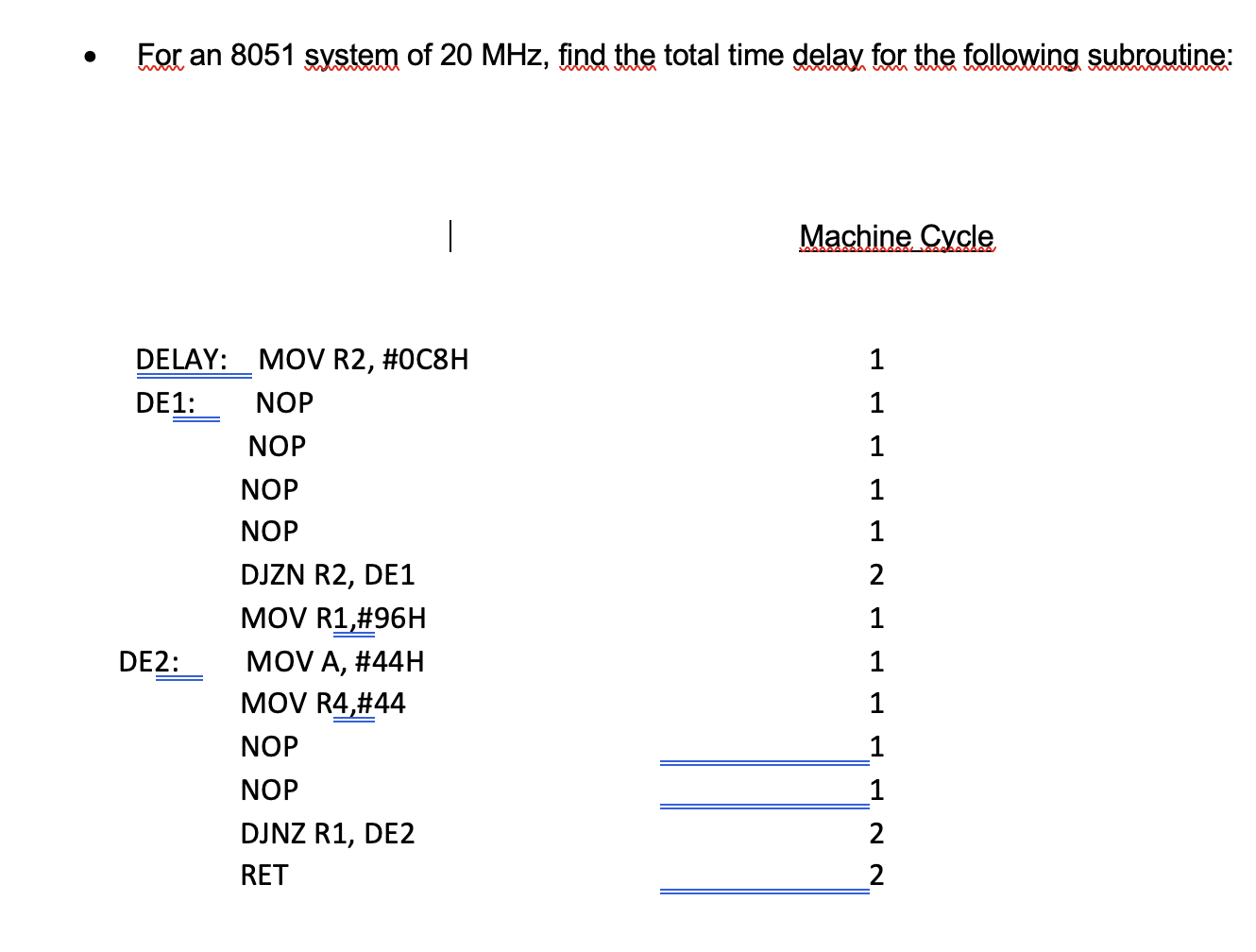 Solved PART 1 According to 8051 assembly. Explain the | Chegg.com