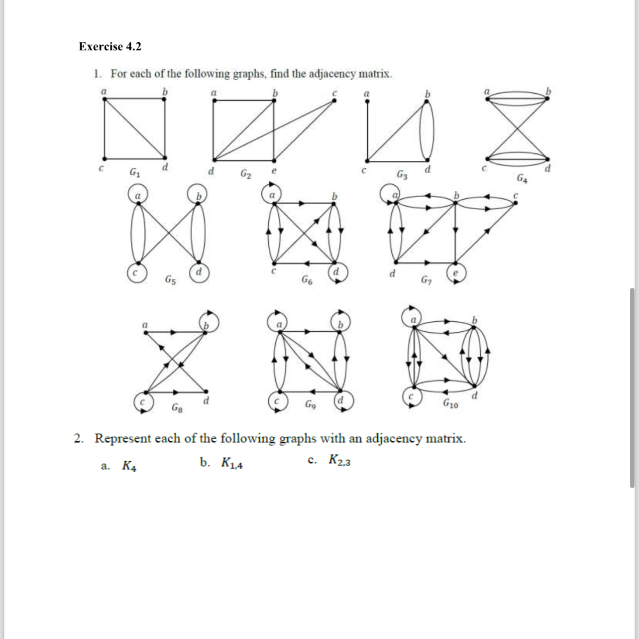 Solved Exercise 4.2For each of the following graphs, find | Chegg.com