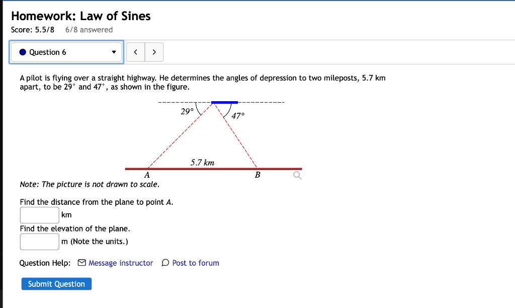 Solved Homework: Law of Sines Score: 5.5/8 6/8 answered | Chegg.com