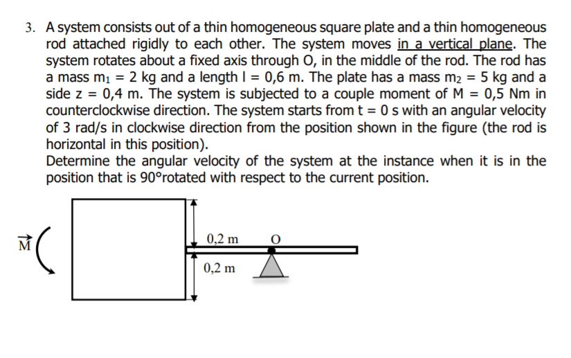 Solved 3. A system consists out of a thin homogeneous square | Chegg.com