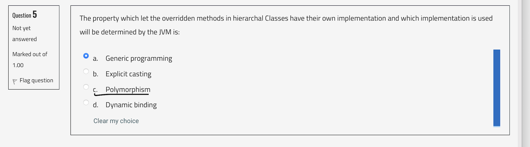 Solved b. Method overloading Time left 0:0. c. Method | Chegg.com