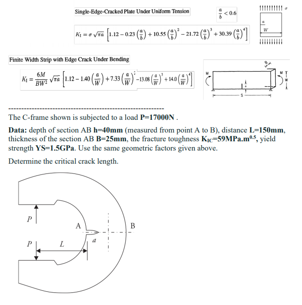 Solved Single-Edge-Cracked Plate Under Uniform Tension a | | Chegg.com