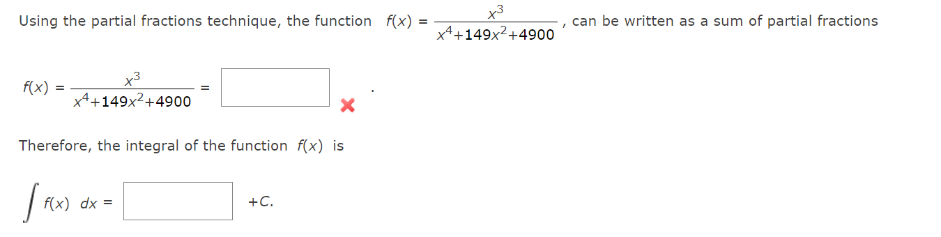 Solved Using the partial fractions technique, the function | Chegg.com