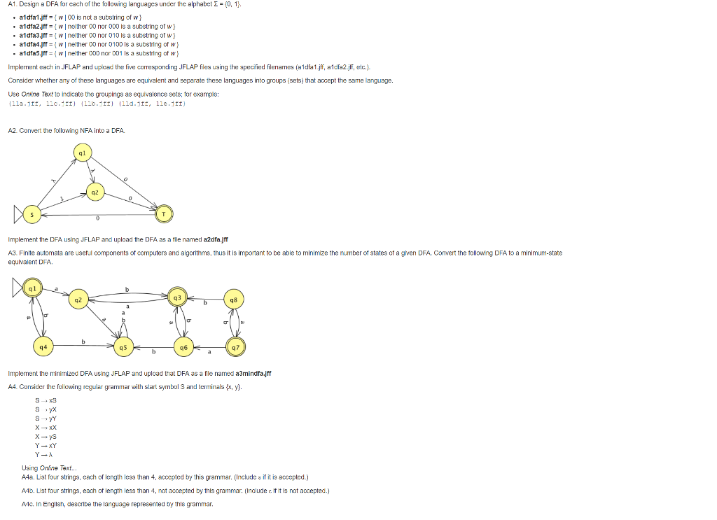 Solved AL Design a DFA for each of the following languages | Chegg.com
