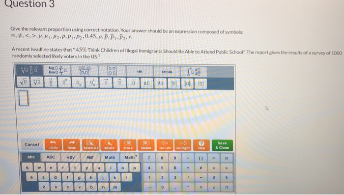 Solved Question 3 Give the relevant proportion using correct | Chegg.com