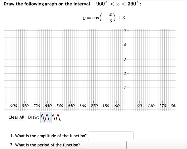 Solved Draw the following graph on the interval - 960º