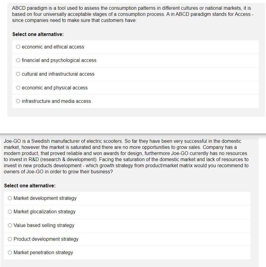 Solved ABCD paradigm is a tool used to assess the | Chegg.com