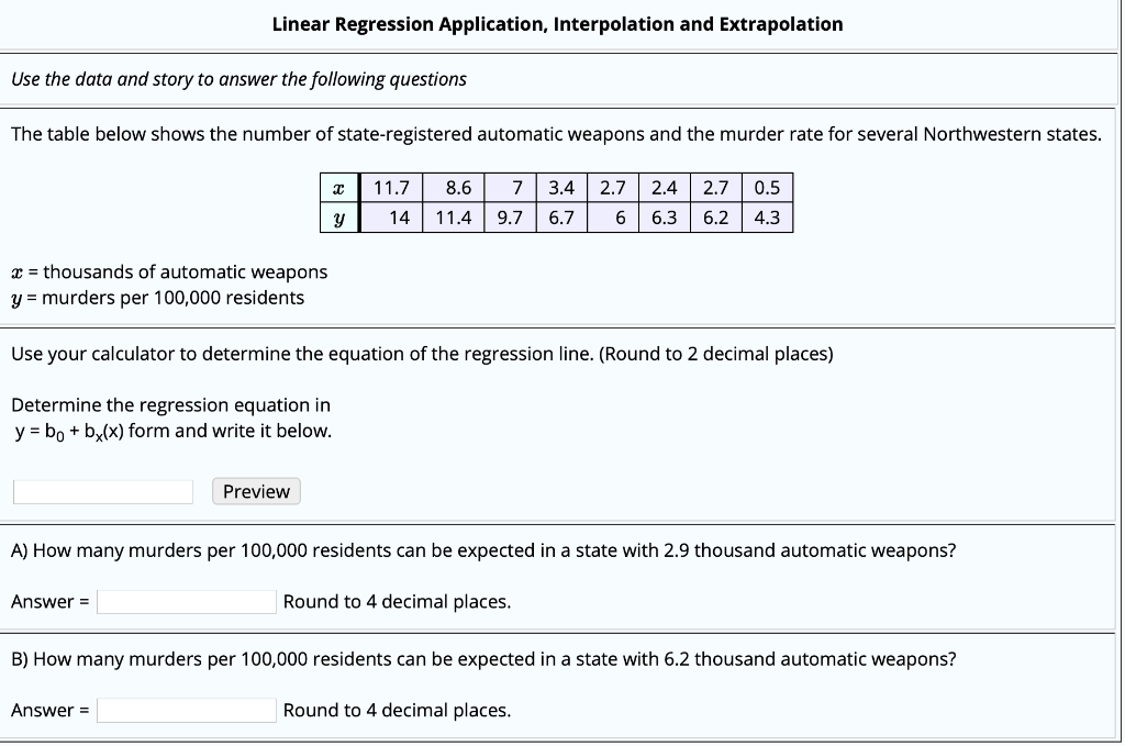 Solved Linear Regression Application, Interpolation and | Chegg.com