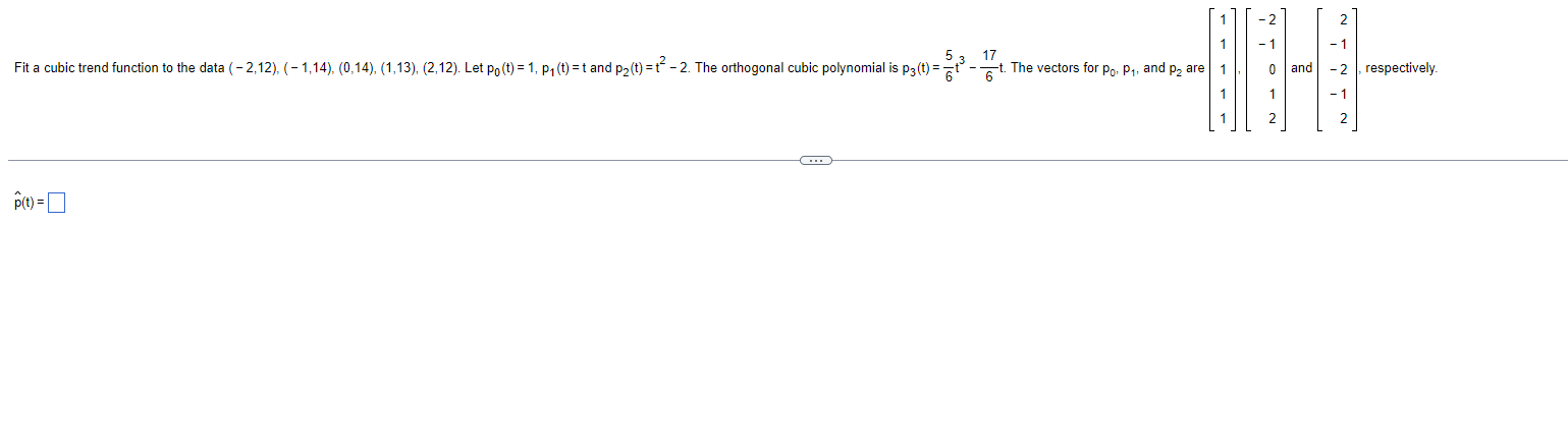 Solved Fit a cubic trend function to the data | Chegg.com