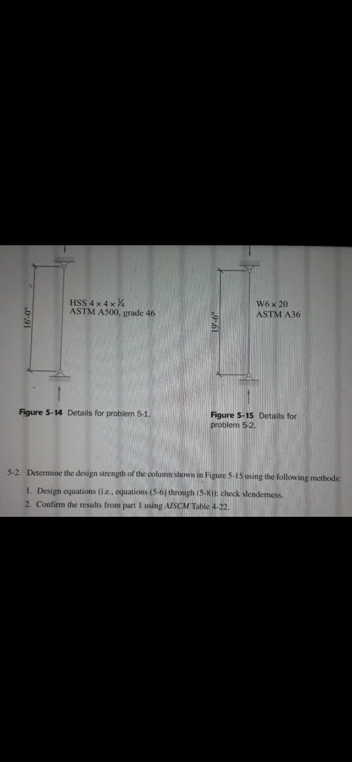 Solved HSS 4 x 4x4 ASTM A500, grade 46 .0-91 W6 x 20 ASTM | Chegg.com