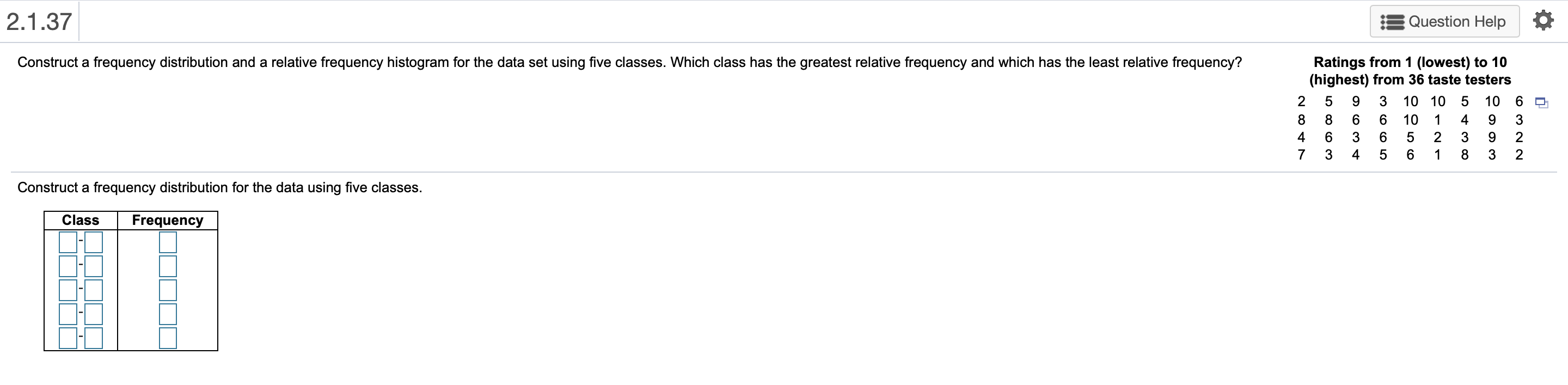 Solved 2137 Question Help Construct A Frequency 0897
