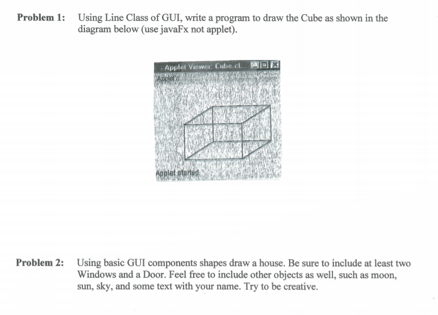 Problem 1: Using Line Class of GUI, write a program | Chegg.com