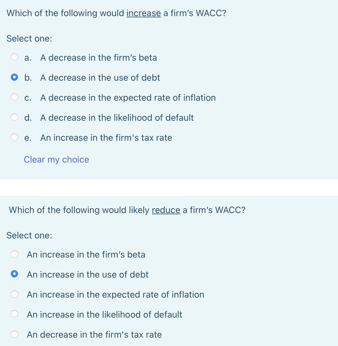 Solved Which of the following would increase a firm's WACC? | Chegg.com