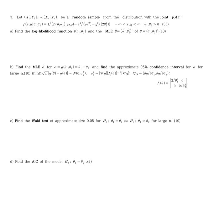 Solved a) log-likelihood function → MLE b) using hint to | Chegg.com