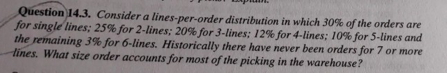 Solved Question 14.3. Consider a lines-per-order | Chegg.com