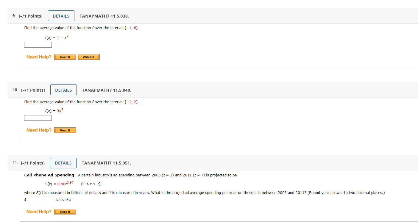 Solved Find the average value of the function f over the | Chegg.com
