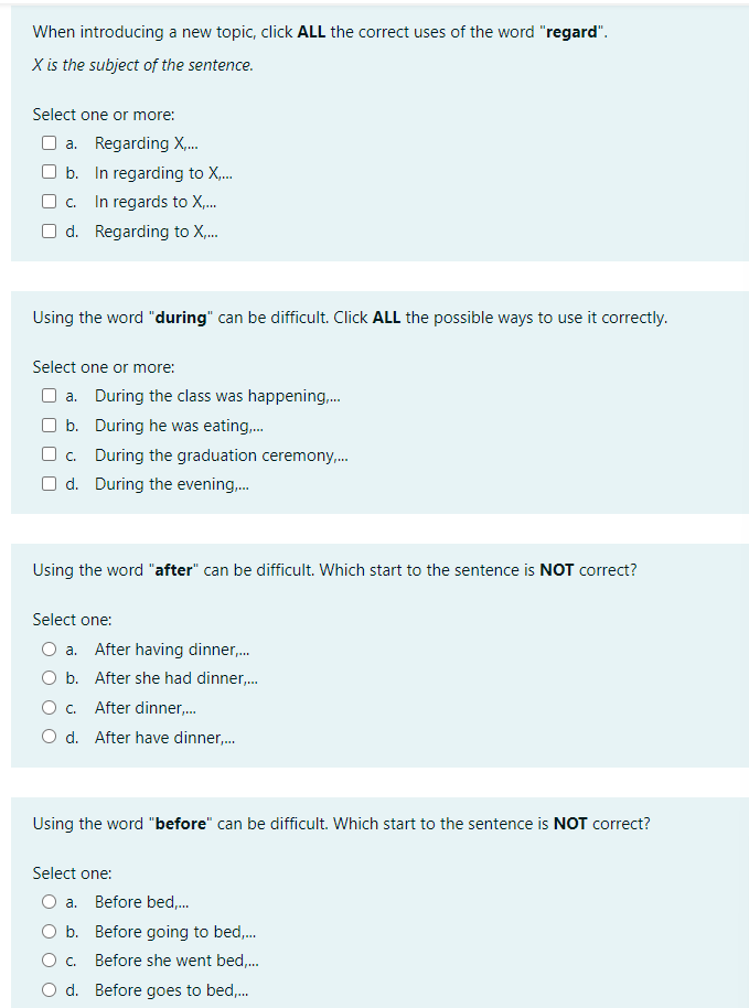 When introducing a new topic, click ALL the correct | Chegg.com
