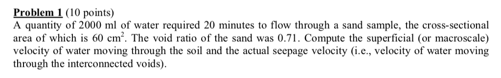 Solved Problem 1 (10 points) A quantity of 2000 ml of water | Chegg.com