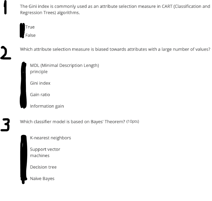 Solved The Gini index is commonly used as an attribute | Chegg.com