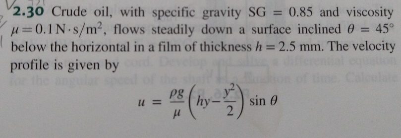 2.30 Crude oil, with specific gravity SG = 0.85 and | Chegg.com