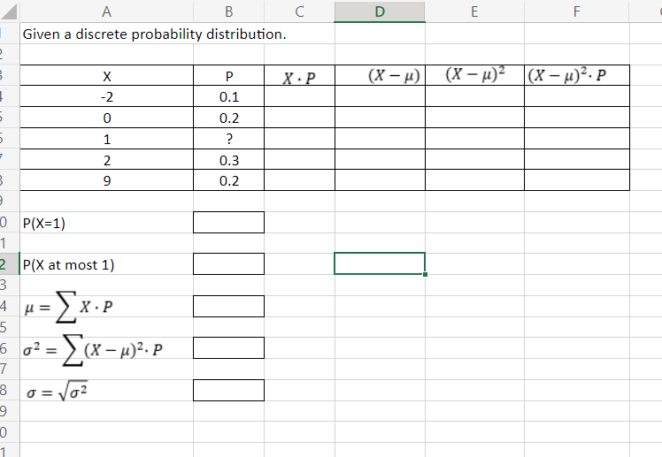 Solved Given a discrete probability distribution. | Chegg.com