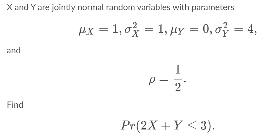 Solved X and Y are jointly normal random variables with | Chegg.com