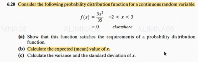 Solved 6.20 Consider the following probability distribution | Chegg.com