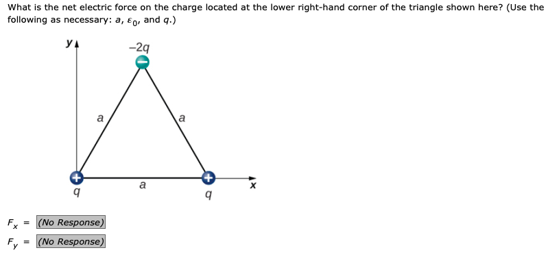 Solved What is the net electric force on the charge located | Chegg.com