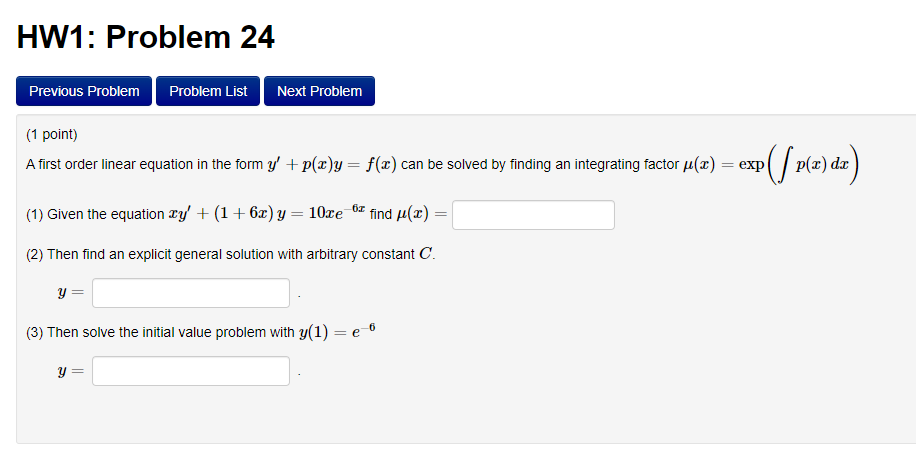 Solved HW1: Problem 24 Previous Problem Problem List Next | Chegg.com
