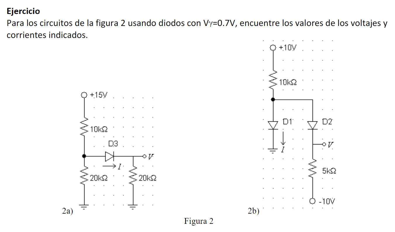 Solved EjercicioPara los circuitos de la figura 2 ﻿usando | Chegg.com