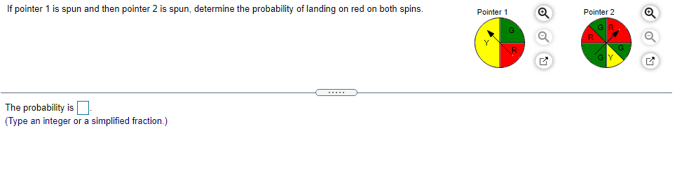 Solved If pointer 1 is spun and then pointer 2 is spun, | Chegg.com