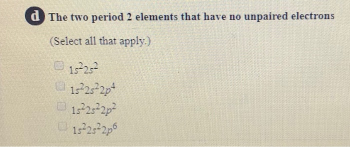 Solved a Choose electron configurations for the following | Chegg.com