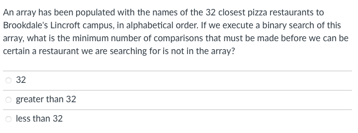 Solved An array has been populated with the names of the 32 | Chegg.com