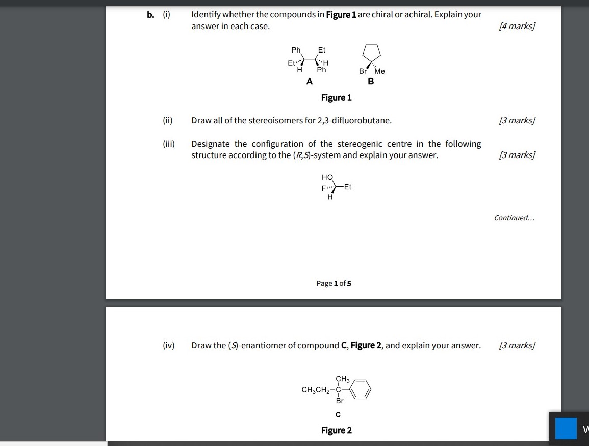 Solved b. (i) ﻿Identify whether the compounds in Figure 1 | Chegg.com