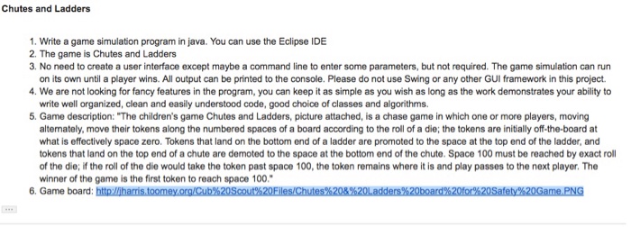 Solved Chutes And Ladders 1 Write A Game Simulation Program