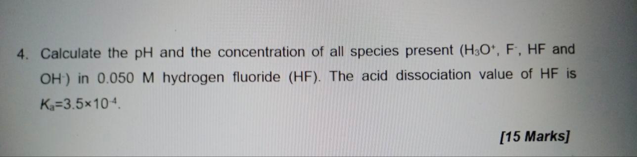 Solved 4. Calculate the pH and the concentration of all | Chegg.com
