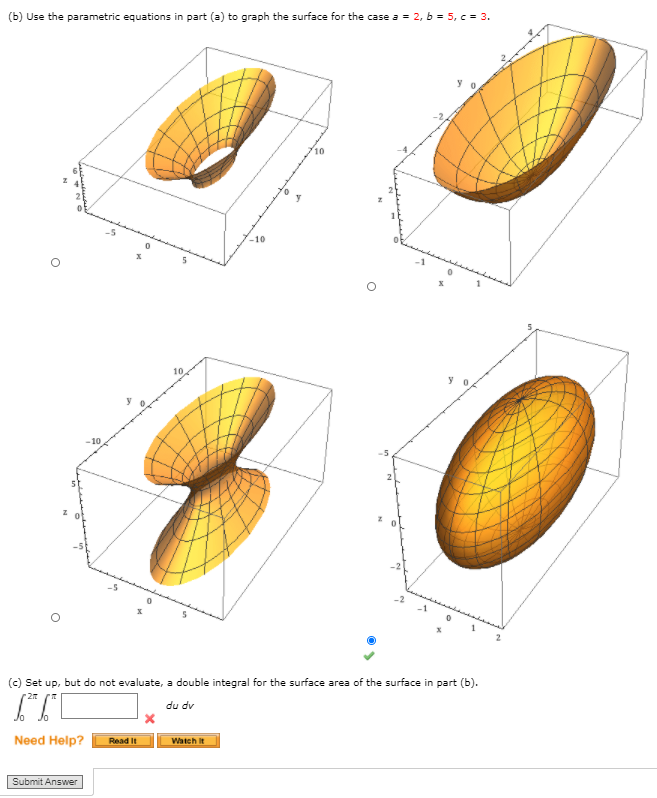(b) Use the parametric equations in part (a) to graph | Chegg.com