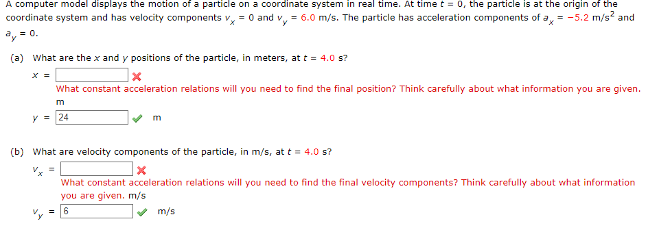 Solved A computer model displays the motion of a particle on | Chegg.com