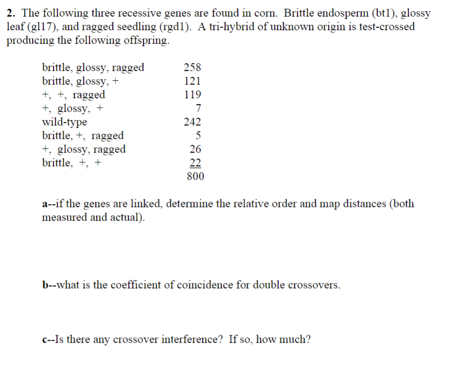 Solved The following three recessive genes are found in | Chegg.com