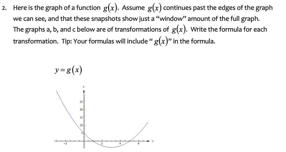 Solved 2. Here is the graph of a function g(x). Assume g(x) | Chegg.com
