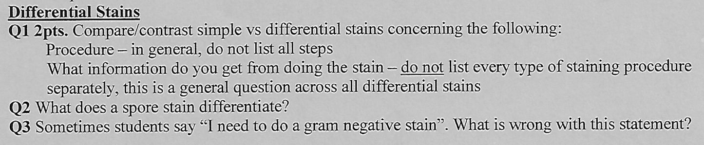 Solved Differential Stains Q1 2pts. Compare/contrast simple | Chegg.com