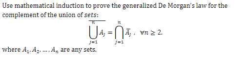 Solved Use mathematical induction to prove the generalized | Chegg.com