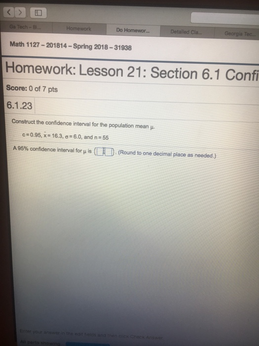 Solved Math 1127-201814-Spring 2018-31938 Homework: Lesson | Chegg.com
