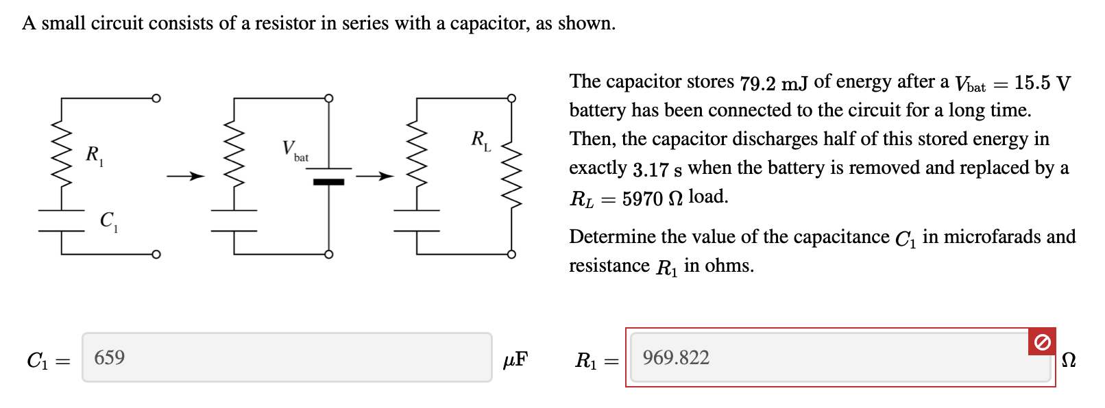 Solved A small circuit consists of a resistor in series with | Chegg.com